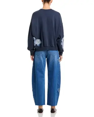 DRIFTWOOD Teddy Rose Embroidered Sweatshirt