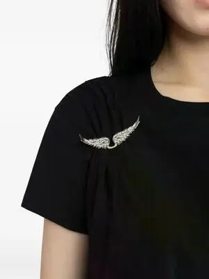 Zadig&Voltaire Suzan T-shirt With Wing Brooch - Black