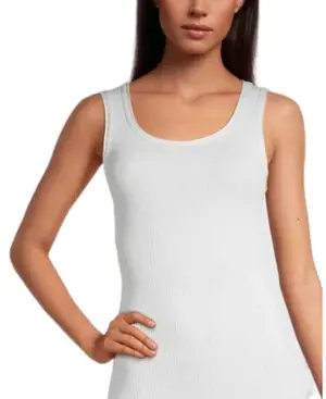 OSCALITO Ribbed Wool & Silk Scoop Neck Tank Top