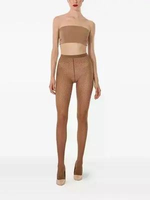 Wolford Shimmer-effect Fishnet Tights - Brown