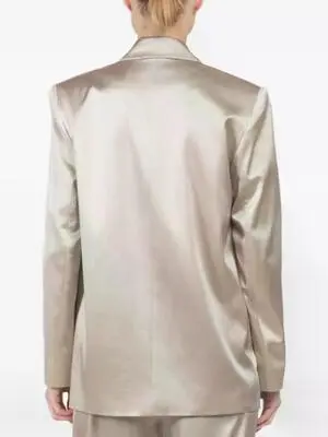THE SEI Oversized Silk Blazer - Neutrals