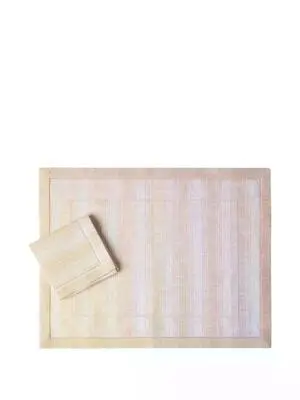 Brunello Cucinelli Striped Linen Placemat And Napkin Set - Neutrals