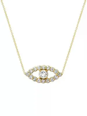 JENNIFER MEYER Open Evil Eye Diamond Pendant Necklace - Gold
