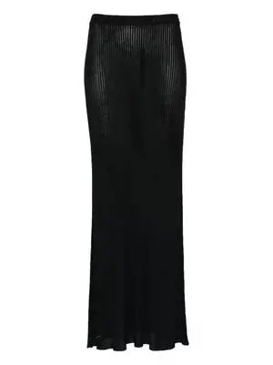 Balenciaga Ribbed Maxi Skirt - Black