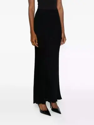 Balenciaga Ribbed Maxi Skirt - Black