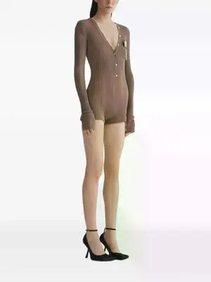 MUGLER Fitted Button Bodysuit