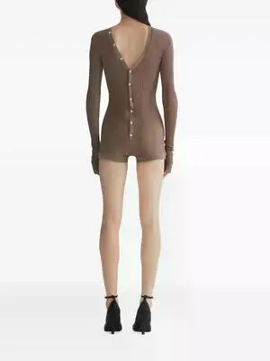 MUGLER Fitted Button Bodysuit
