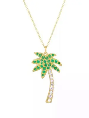 JENNIFER MEYER Palm Tree Charm Emerald And Diamond Necklace - Gold
