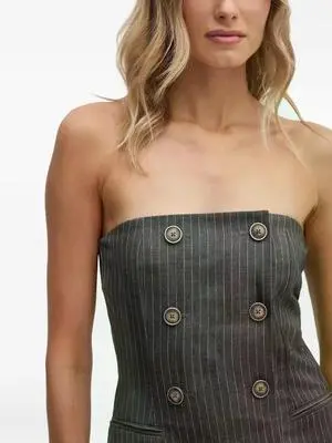 Sisley Strapless Pinstriped Midi Dress