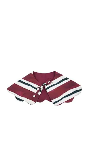 DAMSON MADDER Novelty Wastage Collar In Burgundy - Burg Stripe