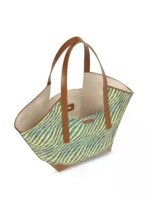Marni Raffia-effect Tote Bag - Blue