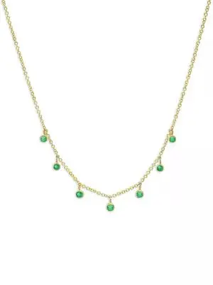 JENNIFER MEYER Emerald Mini Bezel Necklace - Gold
