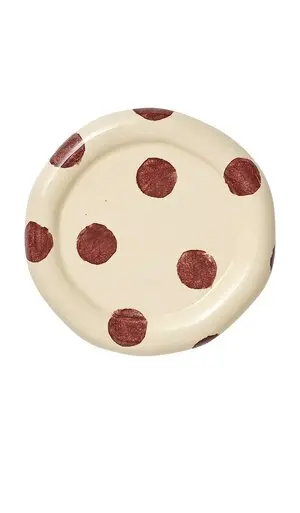 DAMSON MADDER Damson Madder Chubby Saucer In Cream. Butter & Burg Spot