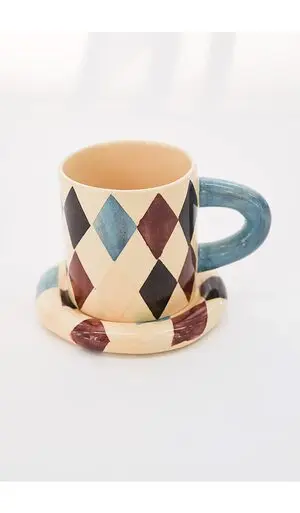 DAMSON MADDER Chubby Saucer In Cream - Harlequin