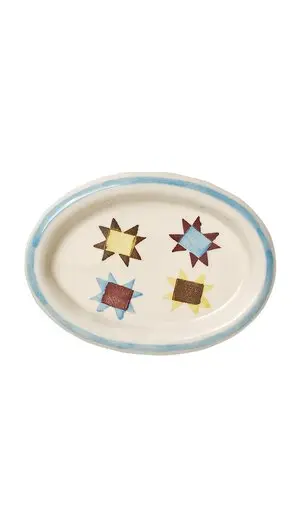 DAMSON MADDER Chubby Trinket Dish In Cream - Patchwork Motif