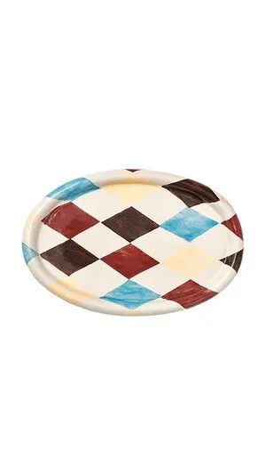DAMSON MADDER Chubby Serving Platter In Cream - Harlequin