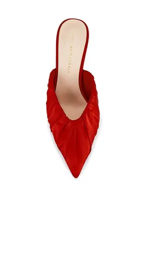 LOEFFLER RANDALL Inez Smocked Mule - Red Satin