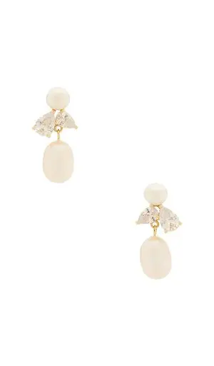 Shashi Cecilia Pearl Earrings - Silver