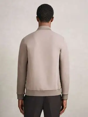 REISS Interlock Hybrid Funnel-neck Jacket - Taupe Brown