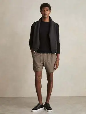 REISS Textured Drawstring Shorts