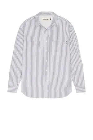 METALWOOD STUDIO Seersucker Fishing Shirt In Blue