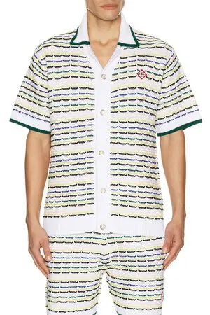 Casablanca Tuck Stitch Shirt In White