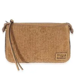 Fendi Shearling Simply Shoulder Bag - Brown