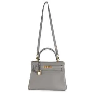 Hermès Etain Clemence Retourne Kelly 28 Ghw - Gray