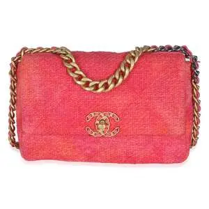 Chanel Tweed Quilted 19 Flap Bag