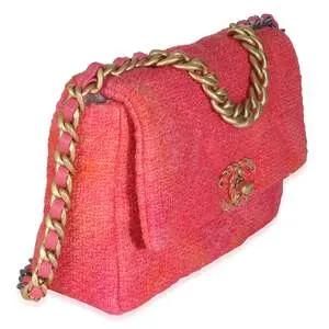 Chanel Tweed Quilted 19 Flap Bag