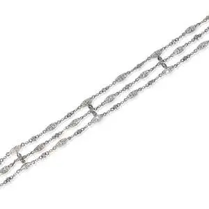 MYGEMMA 14k White Gold 1.61 Diamond Petite Triple Strand Bracelet - White_gold
