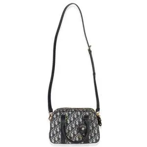 Dior Navy Oblique Canvas D-vibe Bowling Bag