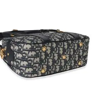 Dior Navy Oblique Canvas D-vibe Bowling Bag