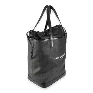 Saint Laurent Linen Canvas Teddy Shopping Bag