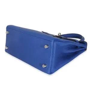 Hermès Bleu Royal Togo Kelly Retourne 25 Phw - Blue