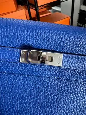 Hermès Bleu Royal Togo Kelly Retourne 25 Phw - Blue