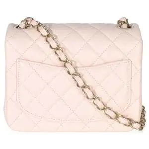 Chanel Quilted Lambskin Square Flap Bag - Pink