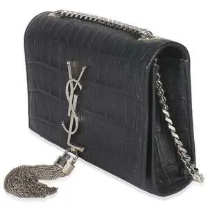 Saint Laurent Crocodile Embossed Monogram Kate Tassel