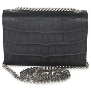 Saint Laurent Crocodile Embossed Monogram Kate Tassel