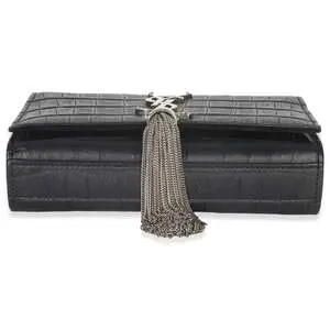 Saint Laurent Crocodile Embossed Monogram Kate Tassel