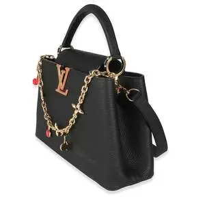 LOUIS VUITTON Capucines Mm Taurillon - Black