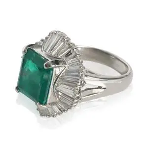 MYGEMMA Emerald And Diamond Ballerina Ring