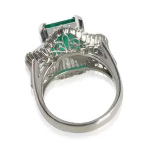 MYGEMMA Emerald And Diamond Ballerina Ring