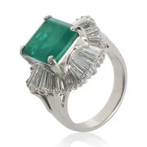 MYGEMMA Emerald And Diamond Ballerina Ring