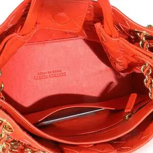 Bottega Veneta Nappa Intrecciato Andiamo With Chain - Orange