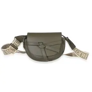 Loewe Khaki Calfskin Gate Dual Bag