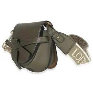 Loewe Khaki Calfskin Gate Dual Bag