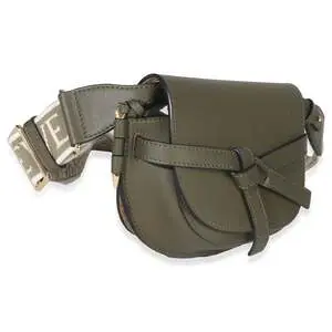 Loewe Khaki Calfskin Gate Dual Bag