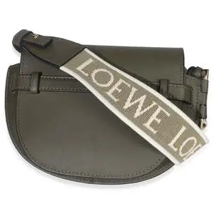 Loewe Khaki Calfskin Gate Dual Bag