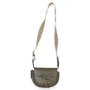 Loewe Khaki Calfskin Gate Dual Bag
